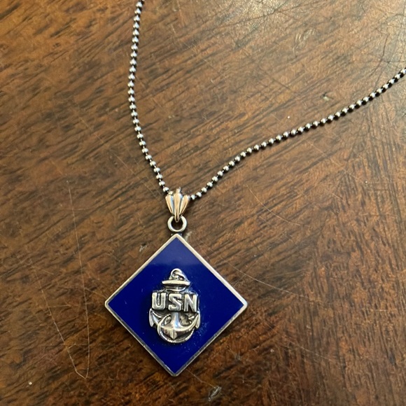 Jewelry | Vintage Sterling And Enamel Pendant With Us Navy Design ...